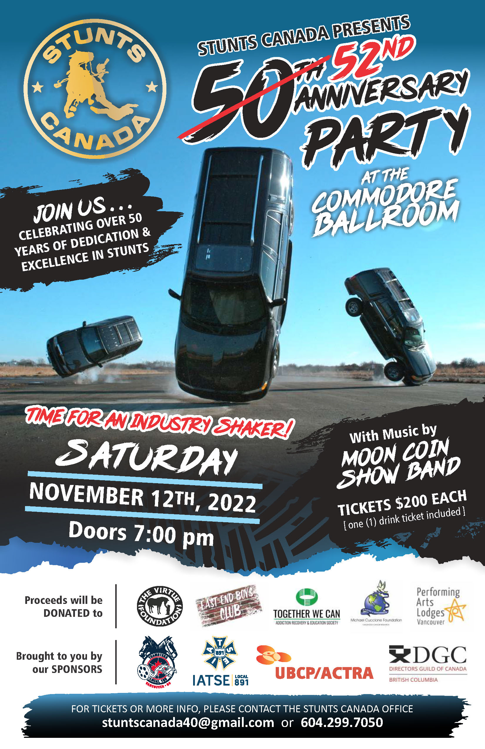 Stunts Canada 52nd Anniversary Party at the Commodore Ballroom | StuntList